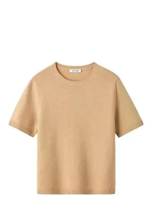 Soft Goat Oversized Knitted T-shirt - Neutrals