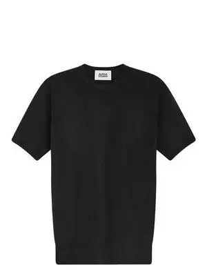 Alpha Studio Short-sleeve Crew-neck Sweater - Black