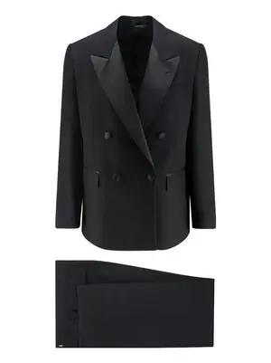 LARDINI Soiree Double-breasted Tuxedo - Black
