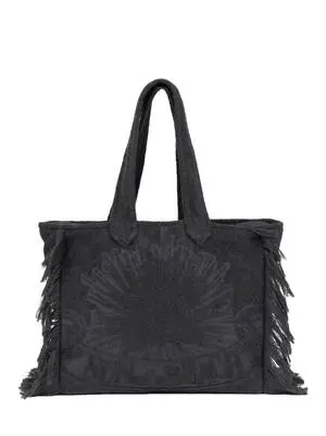 SUN OF A BEACH Terry Fringe Tote Bag - Grey