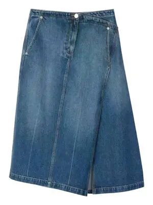 3.1 Phillip Lim Asymmetrical-hem Denim Midi Skirt - Blue