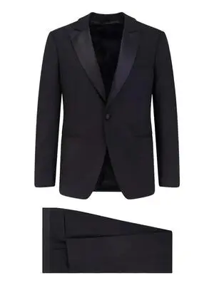 LARDINI Soiree Satin-lapel Tuxedo - Black