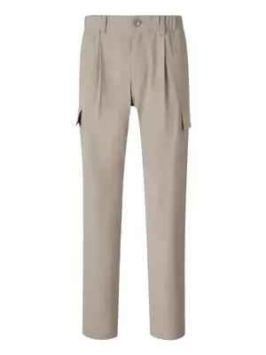 Herno Resort Pleated-detail Cargo-pocket Trousers - Neutrals