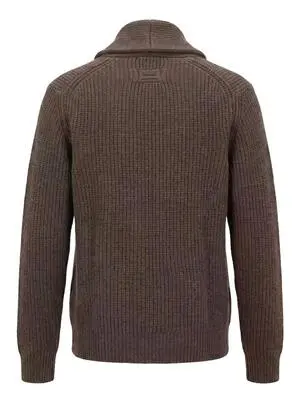DRUMOHR Shawl-collar Ribbed Cardigan - Brown