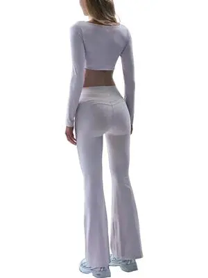GOD SAVE QUEENS Ruched Long-sleeve Top - Neutrals