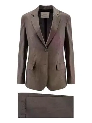HEVO Single-breasted Suit With Notched Lapels And Vented Back - Brown