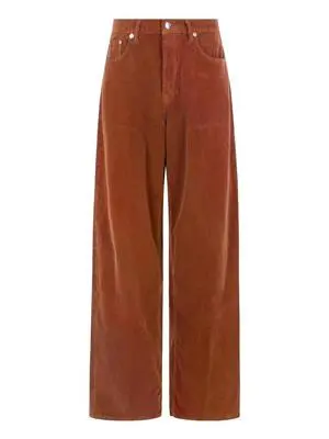 HAIKURE Corduroy Wide-leg Trousers - Brown
