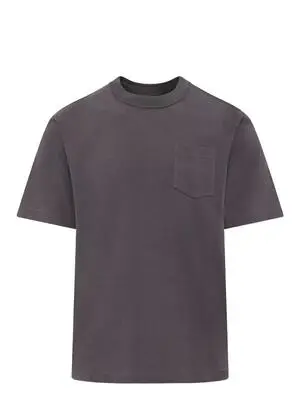 Sacai Side-zip Cotton T-shirt - Grey