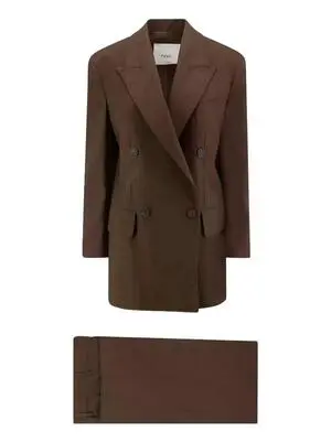 HEVO Double-breasted Suit With Peak Lapels - Brown