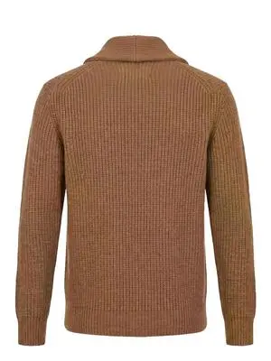 DRUMOHR Shawl-collar Ribbed Cardigan - Brown