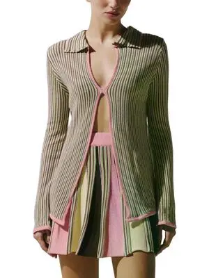 BAOBAB Federica Ribbed-knit V-neck Sweater - Green