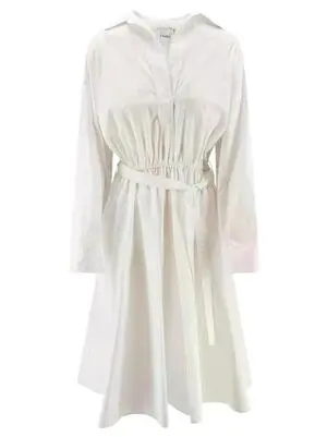 NUDE Elasticated Waist Midi Shirt Dress - Neutrals