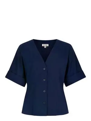 Staud Elle Button-up Top Blue