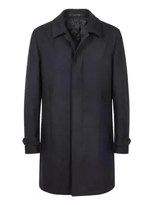 Tagliatore Twill Wool Coat - Blue