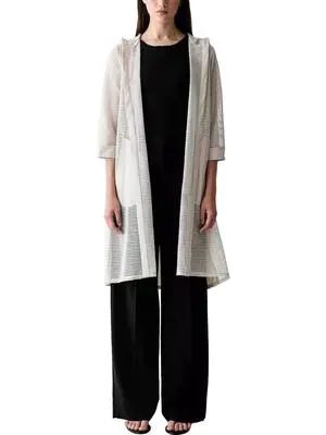 Joseph Ribkoff Hooded Mesh-panelled Jacket - White