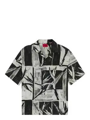 Hugo Floral-print Short-sleeve Shirt - White