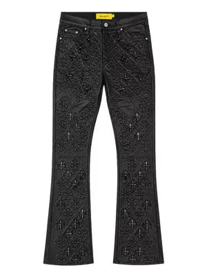 GUAPI Quilted-panel Jeans - Black