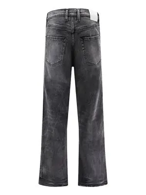 NUMERI Logo-patch Straight-leg Jeans - Black