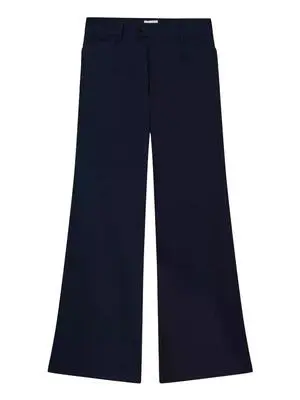 Closed Flye Flared-leg Trousers - Blue