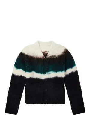 Sacai Chusen-dyed Wool-blend Cardigan - Black