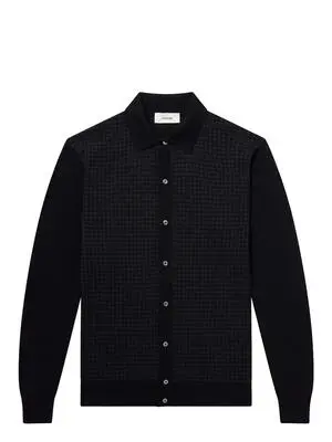 LARDINI Fresco Wool Cardigan - Black