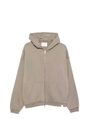 WOC New Haven Raw-edge Zip-up Hoodie - Neutrals