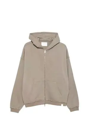 WOC Raw-edge Zip-up Hoodie - Neutrals