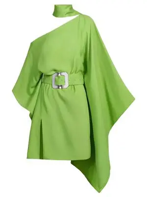 TALLER MARMO Belted Kaftan Mini Dress - Green