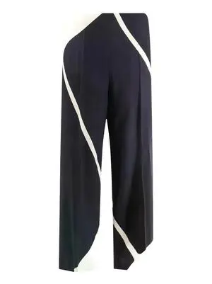 Alberta Ferretti Graphic-print Cropped Palazzo Pants - Black