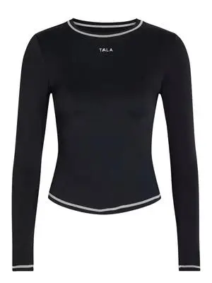 TALA Long Sleeve Top With Logo Detail - Black