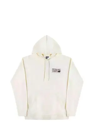 NEW BALANCE Logo-print Fleece Hoodie - Neutrals