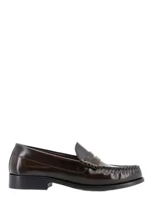 ALOHAS Rivet Leather Loafers - Brown