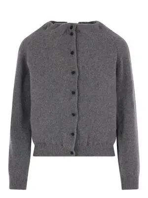 Ter Et Bantine Gathered Raglan-sleeve Cardigan - Grey