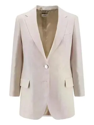 SAULINA Antonia Silk Blazer - Neutrals