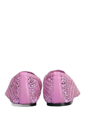 STRATEGIA SHOES Crystal-embellished Mesh Ballet Flats - Pink