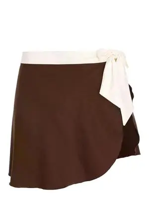 NOIRE SWIMWEAR Aria Wrap-style Mini Skirt - Brown