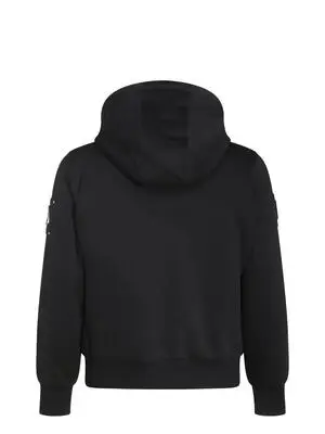 Moose Knuckles Bunny Logo Plaque Zip-up Hoodie - Black
