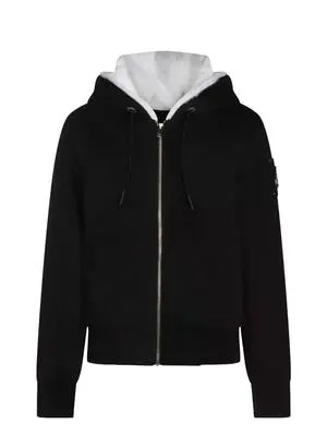 Moose Knuckles Drawstring Hoodie With Logo Patch - Black