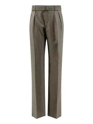 Tagliatore Belted Pleated Tailored Trousers - Brown