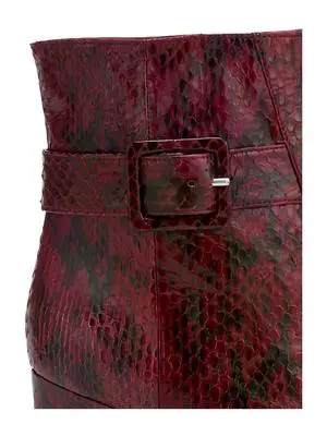 MALONE SOULIERS Rowan Snakeskin-effect Ankle Boots - Red