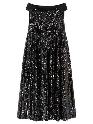 ALBERTA FERRETTI Sequin-embellished A-line Midi Dress
