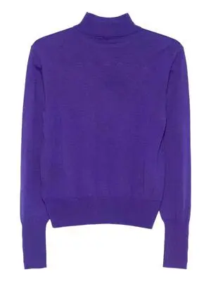 Patrizia Pepe Embellished Turtleneck Sweater - Purple