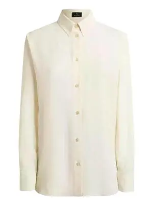 Etro Silk-blend Jacquard Paisley Shirt - Neutrals