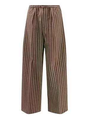 Closed Wynston Striped Cotton Palazzo Pants - Brown