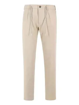 Eleventy Drawstring Pleated Trousers - Neutrals