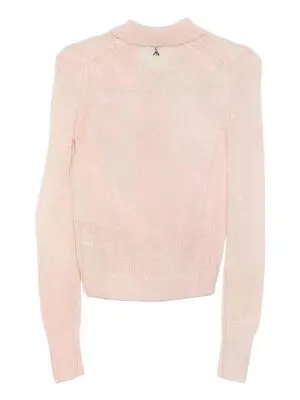 Patrizia Pepe Mohair-wool Blend Polo Top - Pink