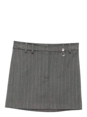 Patrizia Pepe Pinstriped Mini Skirt - Grey