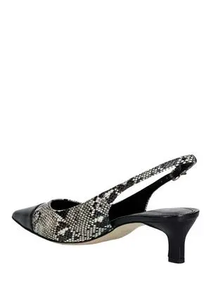 Michael Kors Amara Snake-effect Pointed-toe Pumps - Neutrals