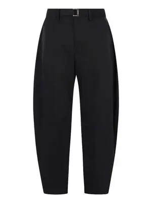 Sacai Belted Pleated Trousers - Black