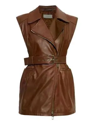 Sportmax Belted Waistcoat - Brown